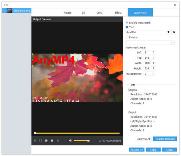 User Guide of AnyMP4 4K Converter